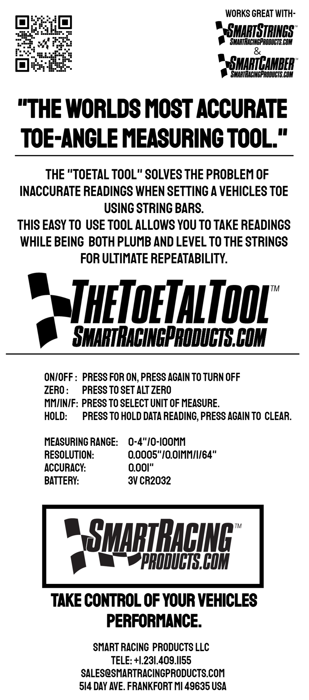 The "ToeTal Tool" - Digital Toe Measuring Gauge – Smart Racing Products